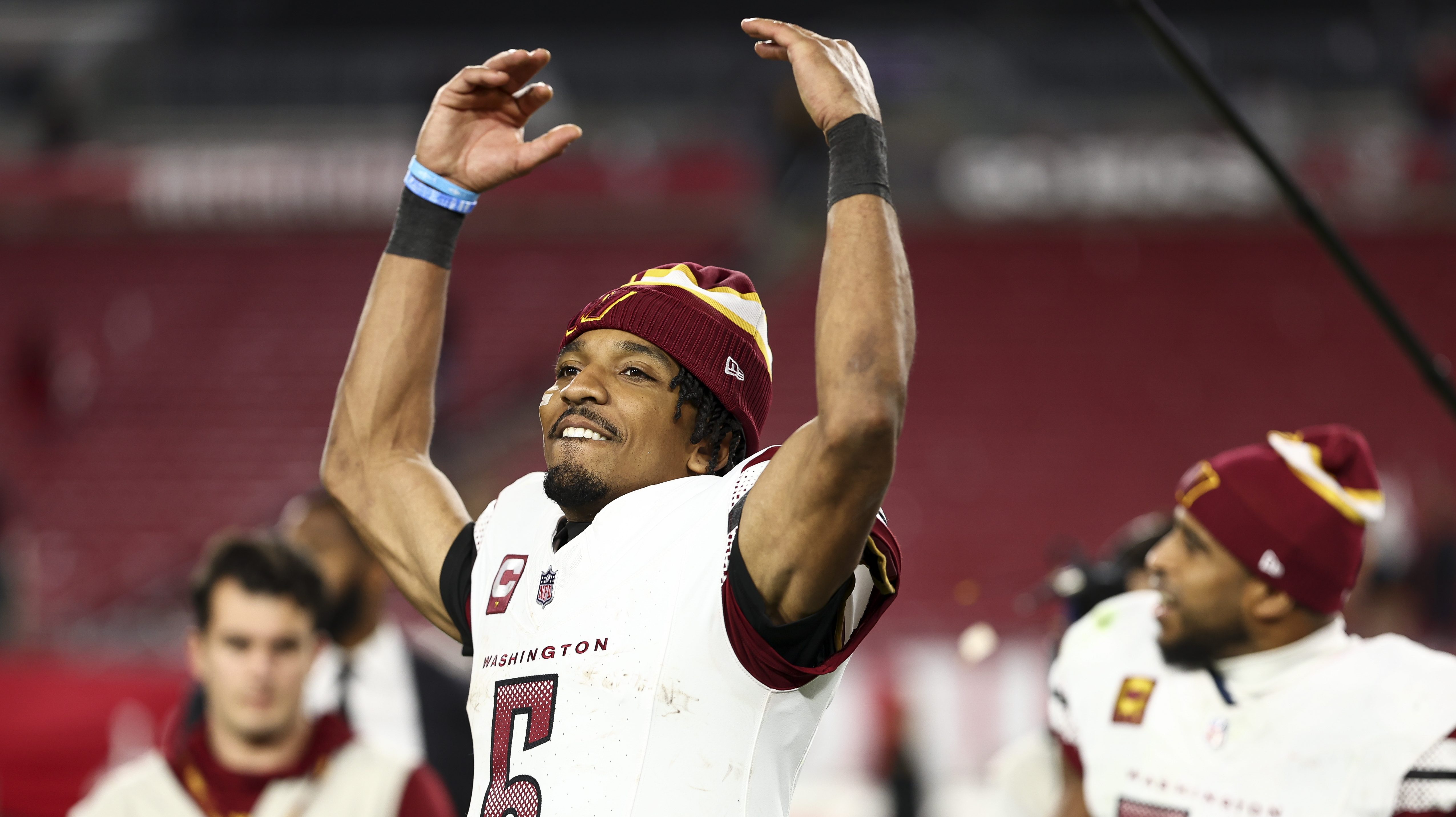 Washington Commanders quarterback Jayden Daniels is still going. That’s ...